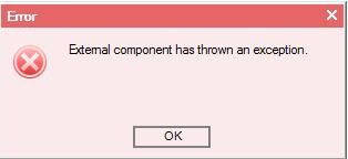 External component has thrown an exception - Techyv.com